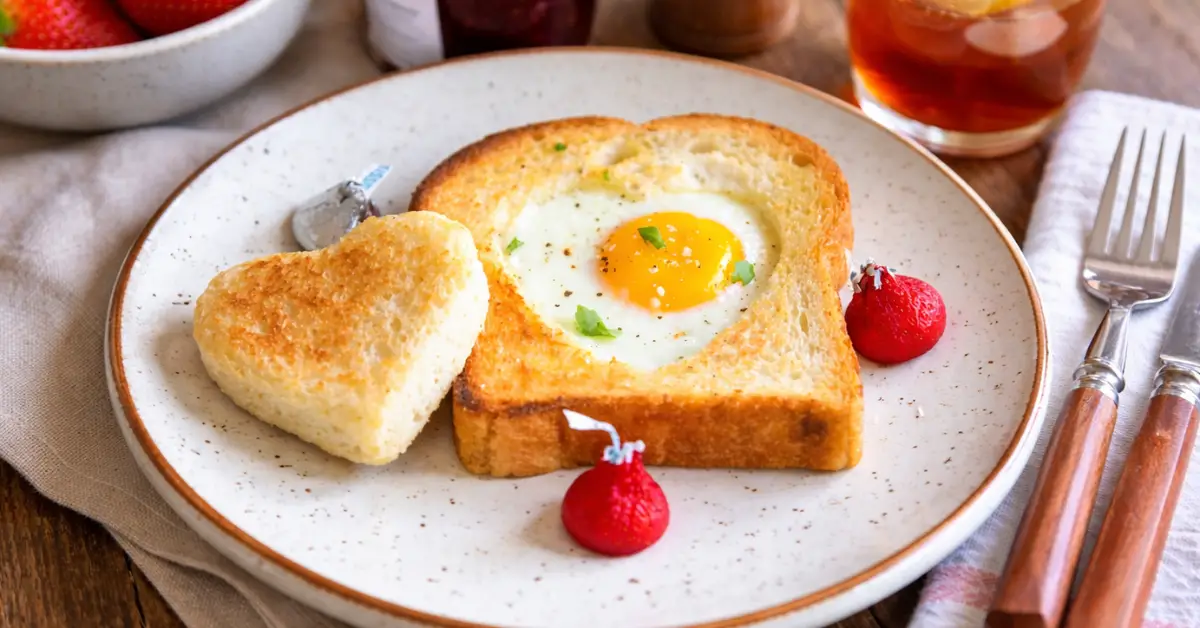 Sunny Side Up Egg Heart Toast - A Delightful Kid-Friendly Recipe