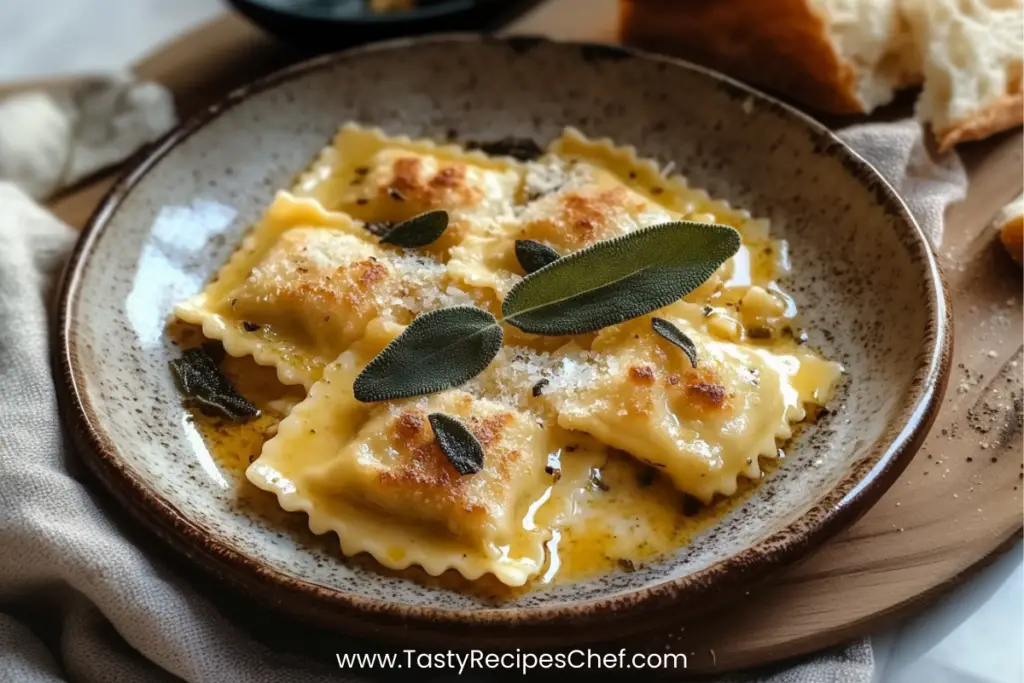 Cheese Ravioli with Sage Butter - Tasty Recipes Chef