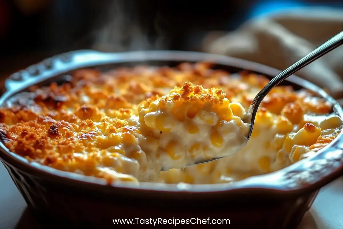 Cheesy Cream Cheese Corn Casserole - Tasty Recipes Chef