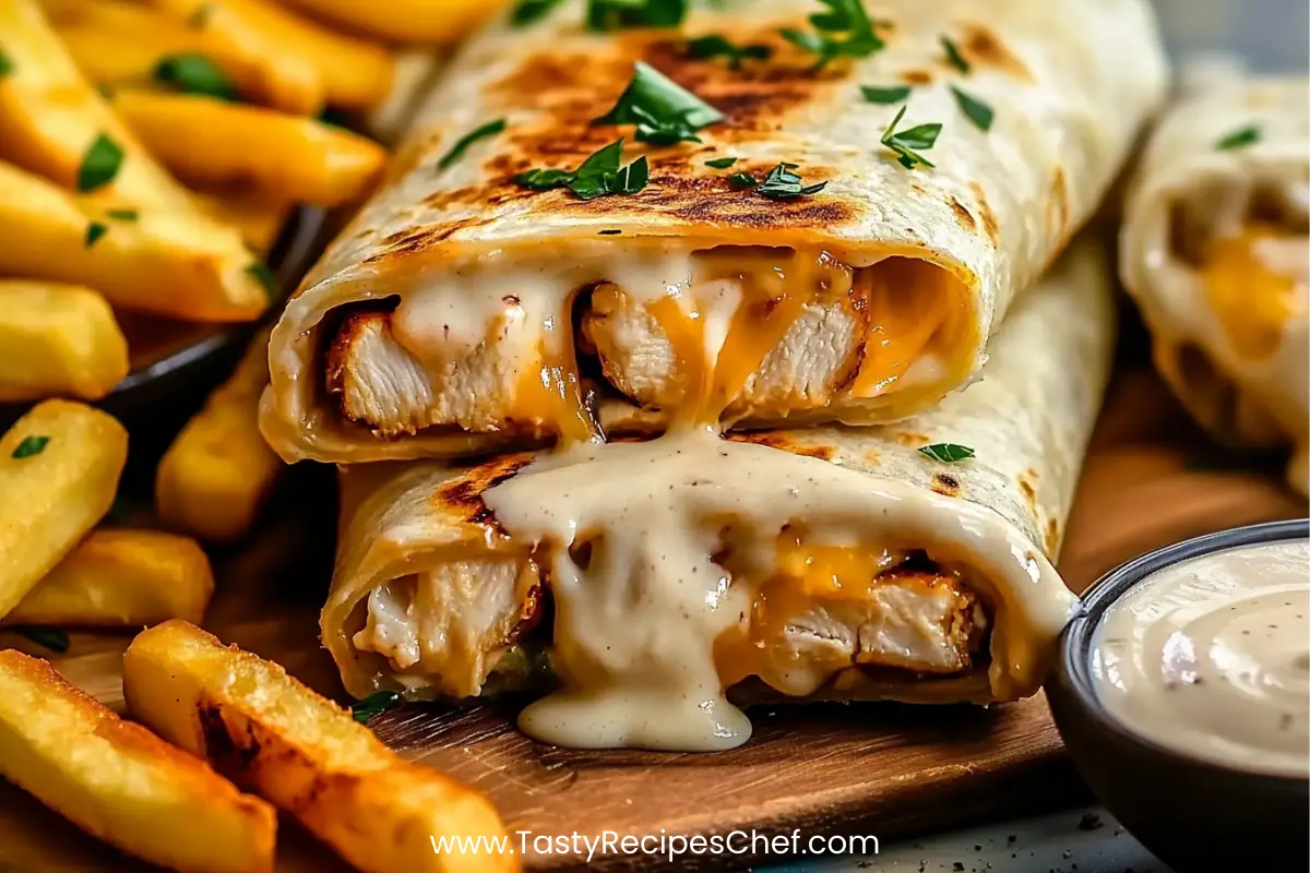 Cheesy Garlic Chicken Wraps: Quick & Tasty - Tasty Recipes Chef