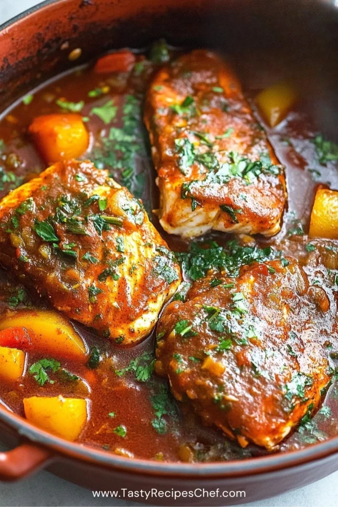 Spicy Moroccan Fish in Rich Sauce Recipe - Tasty Recipes Chef