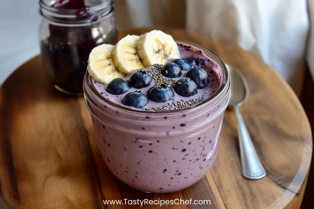 Blueberry Blended Overnight Oats - Tasty Recipes Chef