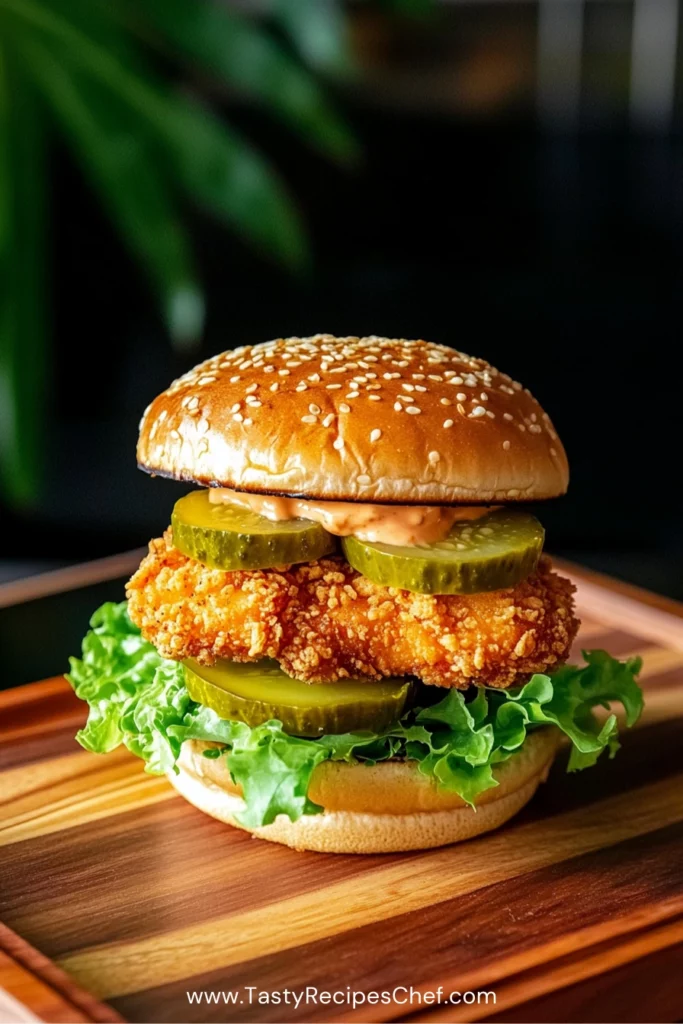 Spicy Crispy Chicken Burger - Tasty Recipes Chef