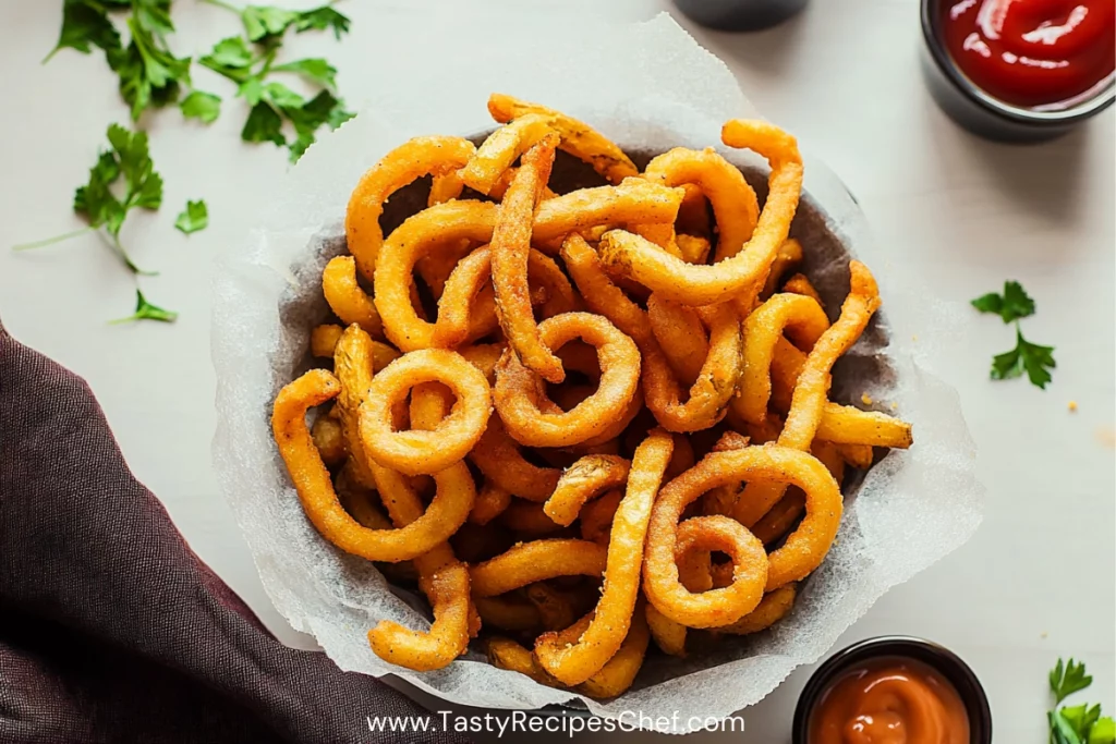 Curly Fries in the Air Fryer Guide - Tasty Recipes Chef