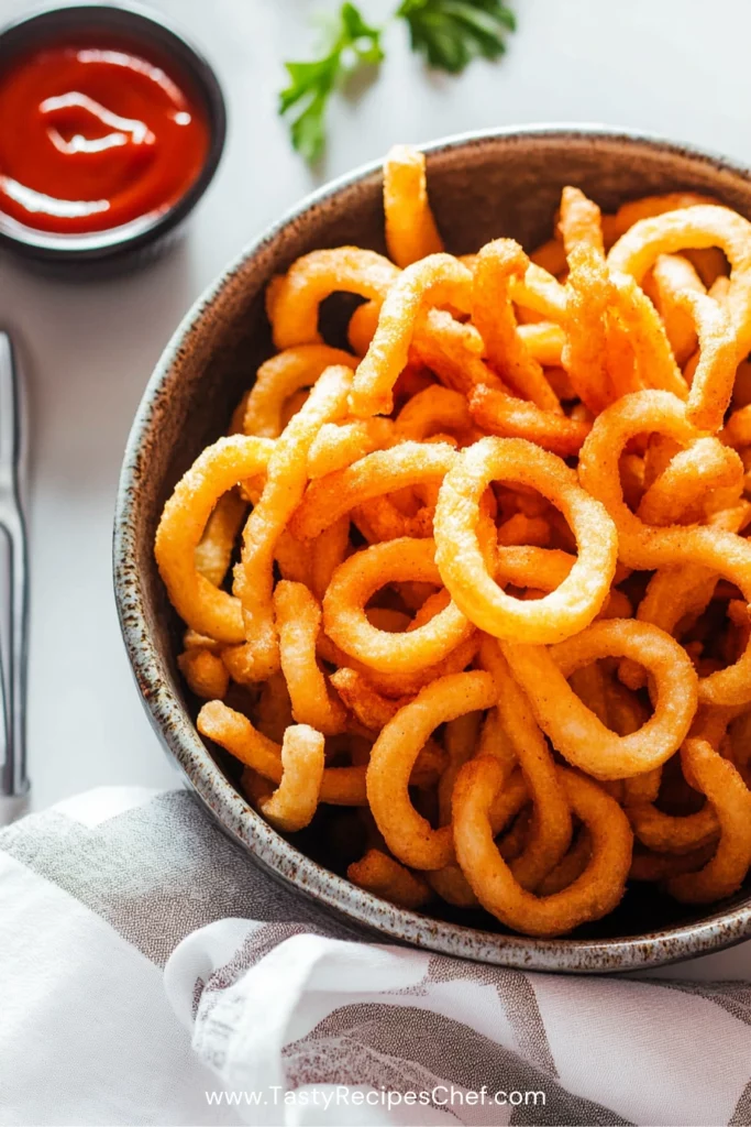 Curly Fries in the Air Fryer Guide - Tasty Recipes Chef