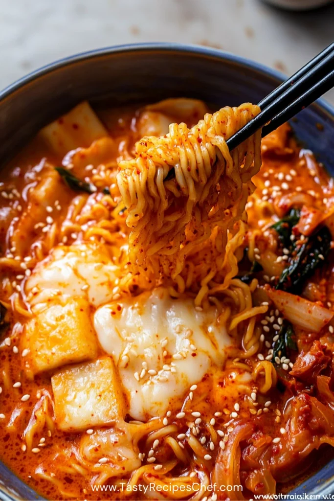 Cheesy Rabokki with Ramen Noodles - Tasty Recipes Chef