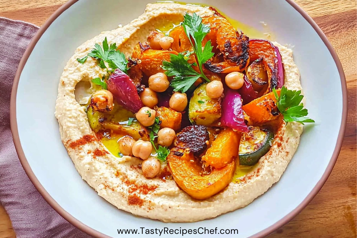 Roasted Veggie and Hummus Bowl - Tasty Recipes Chef