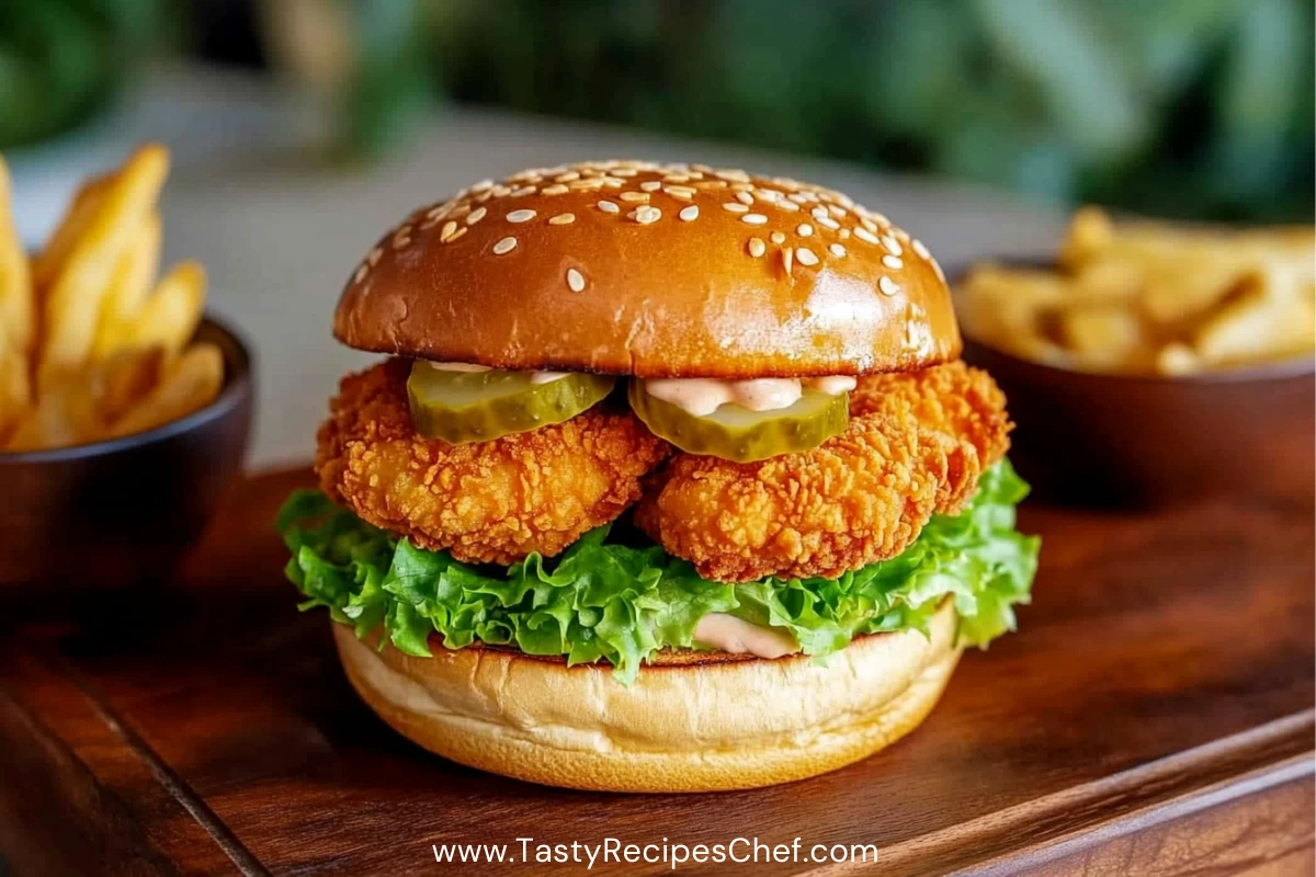 Spicy Crispy Chicken Burger - Tasty Recipes Chef