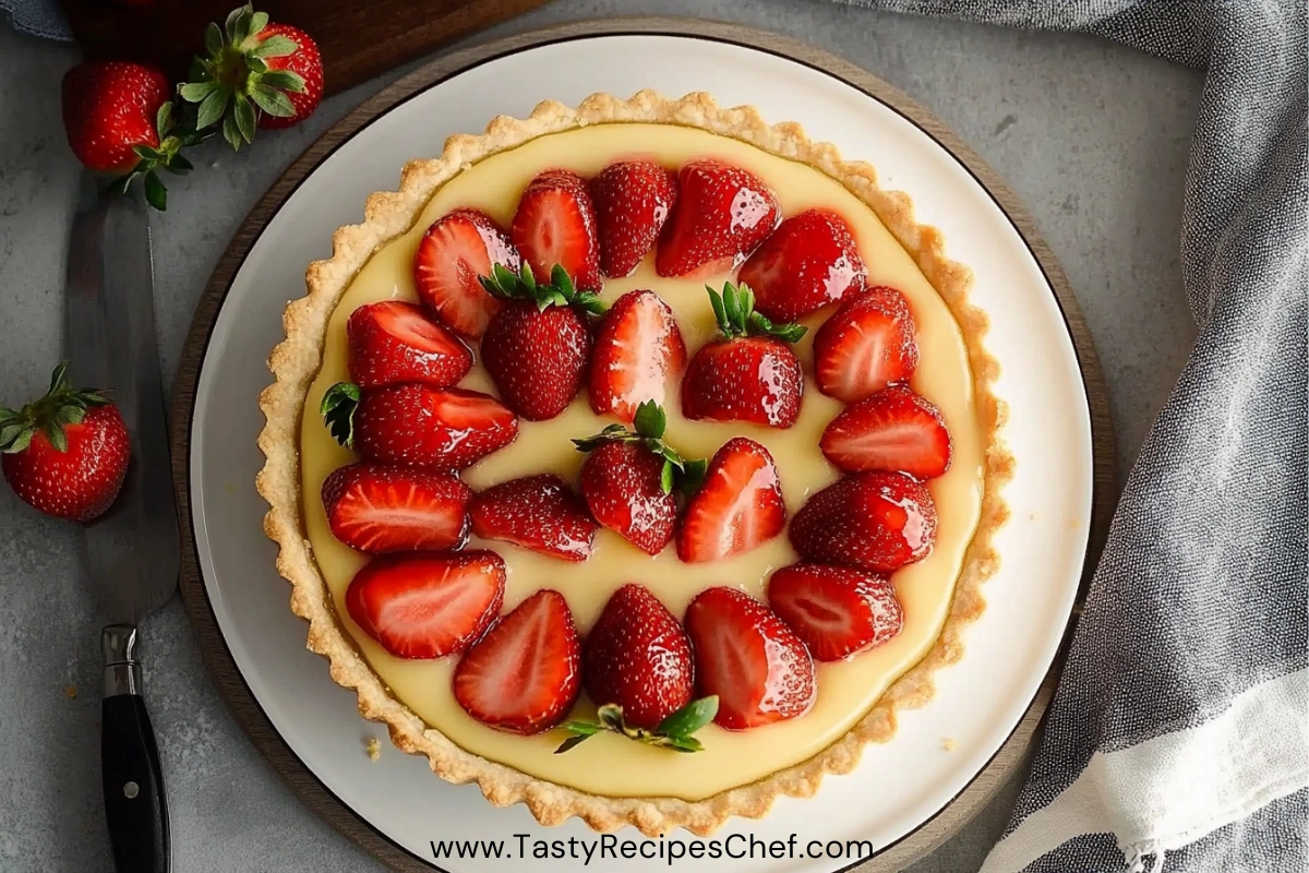 Strawberry Custard Tart - Tasty Recipes Chef