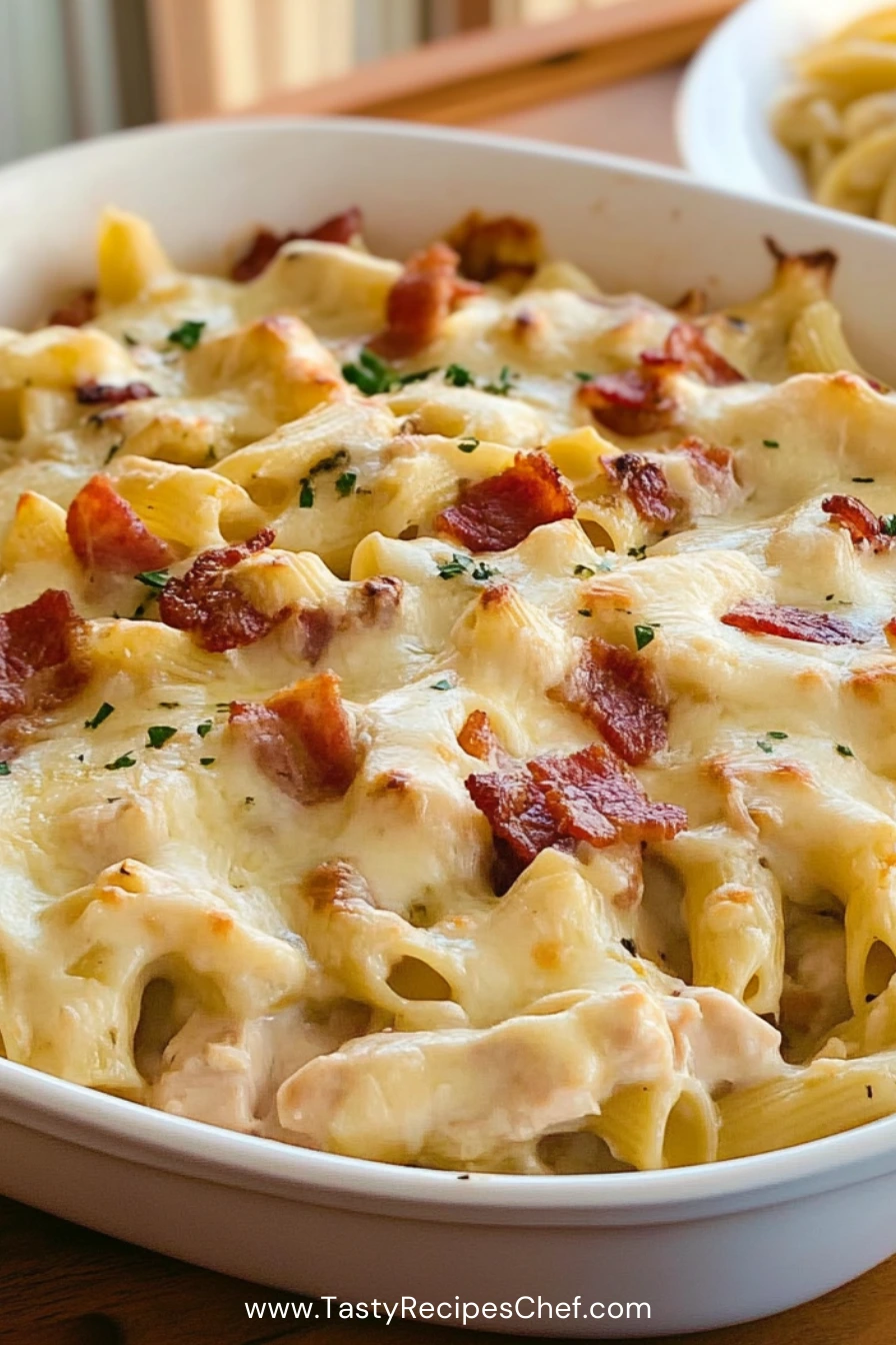 Chicken Bacon Ranch Pasta Bake - Tasty Recipes Chef