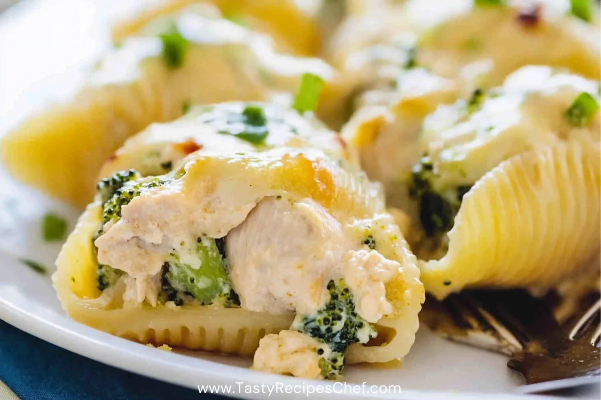 Chicken Broccoli Stuffed Shells - Tasty Recipes Chef
