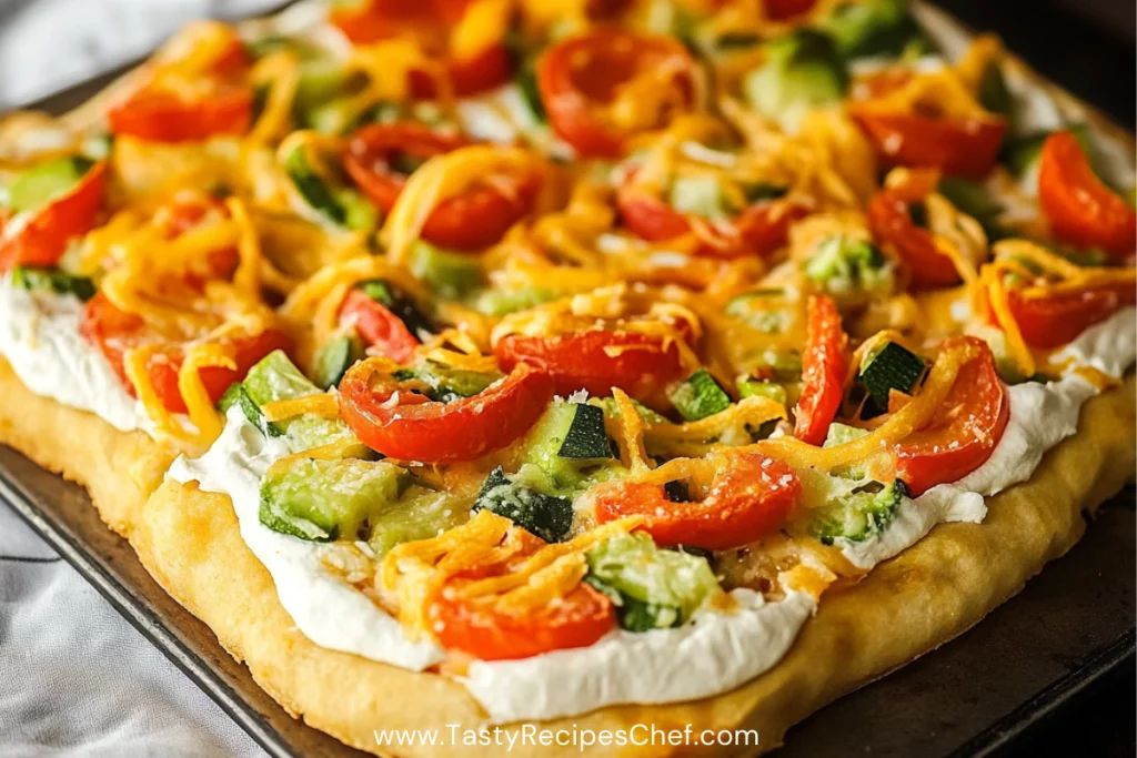 Cold Vegetable Pizza Appetizer - Tasty Recipes Chef