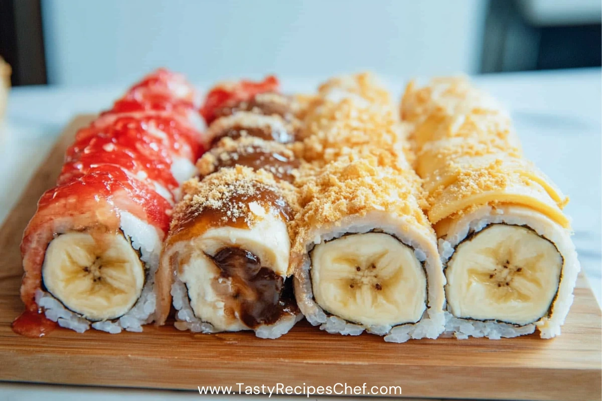 Easy Banana Sushi Recipe - Tasty Recipes Chef