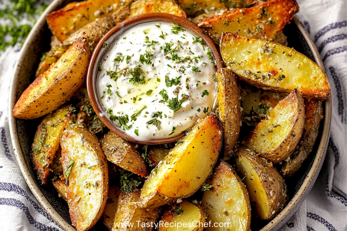 Herbed Greek Potato Wedges - Tasty Recipes Chef