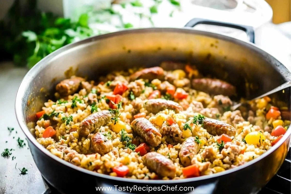 Sausage Peppers Rice Skillet - Tasty Recipes Chef