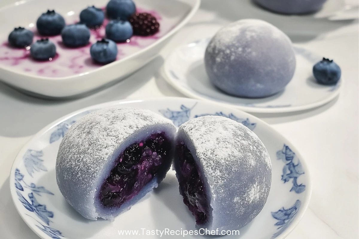 Soft Blueberry Mochi Treats - Tasty Recipes Chef