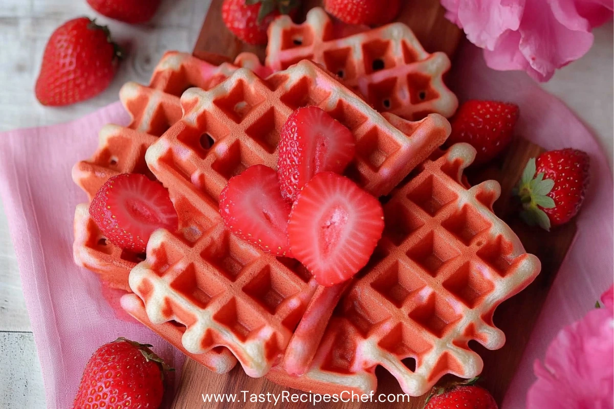 Strawberry Waffles Recipe - Tasty Recipes Chef