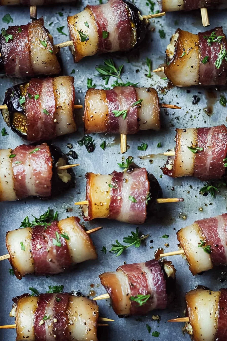 Bacon Wrapped Figs with Herb Goat Cheese - Tasty Recipes Chef
