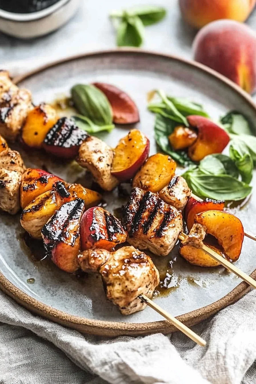 Balsamic Peach Chicken Kabobs - Tasty Recipes Chef