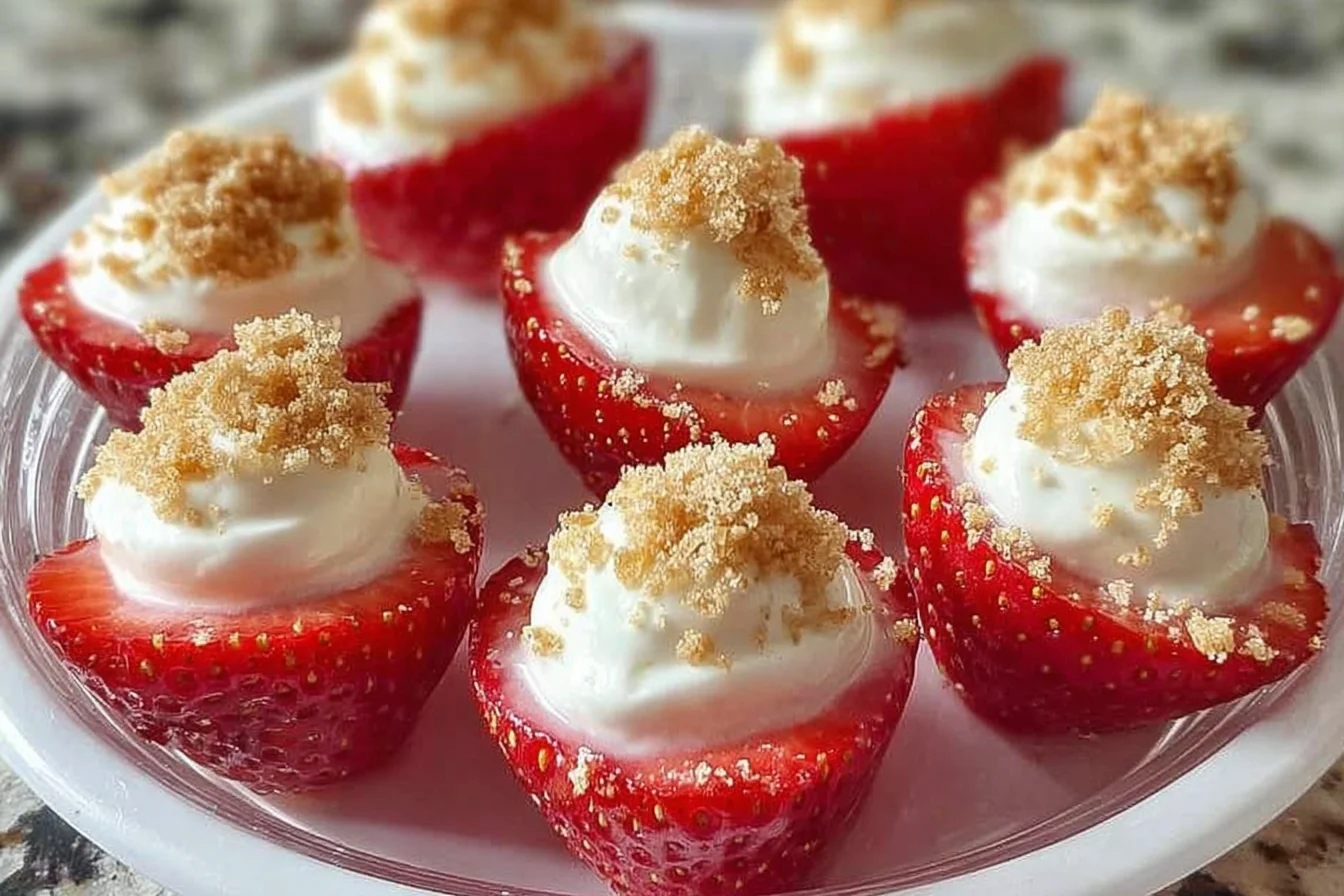 Cheesecake Deviled Strawberries - Tasty Recipes Chef