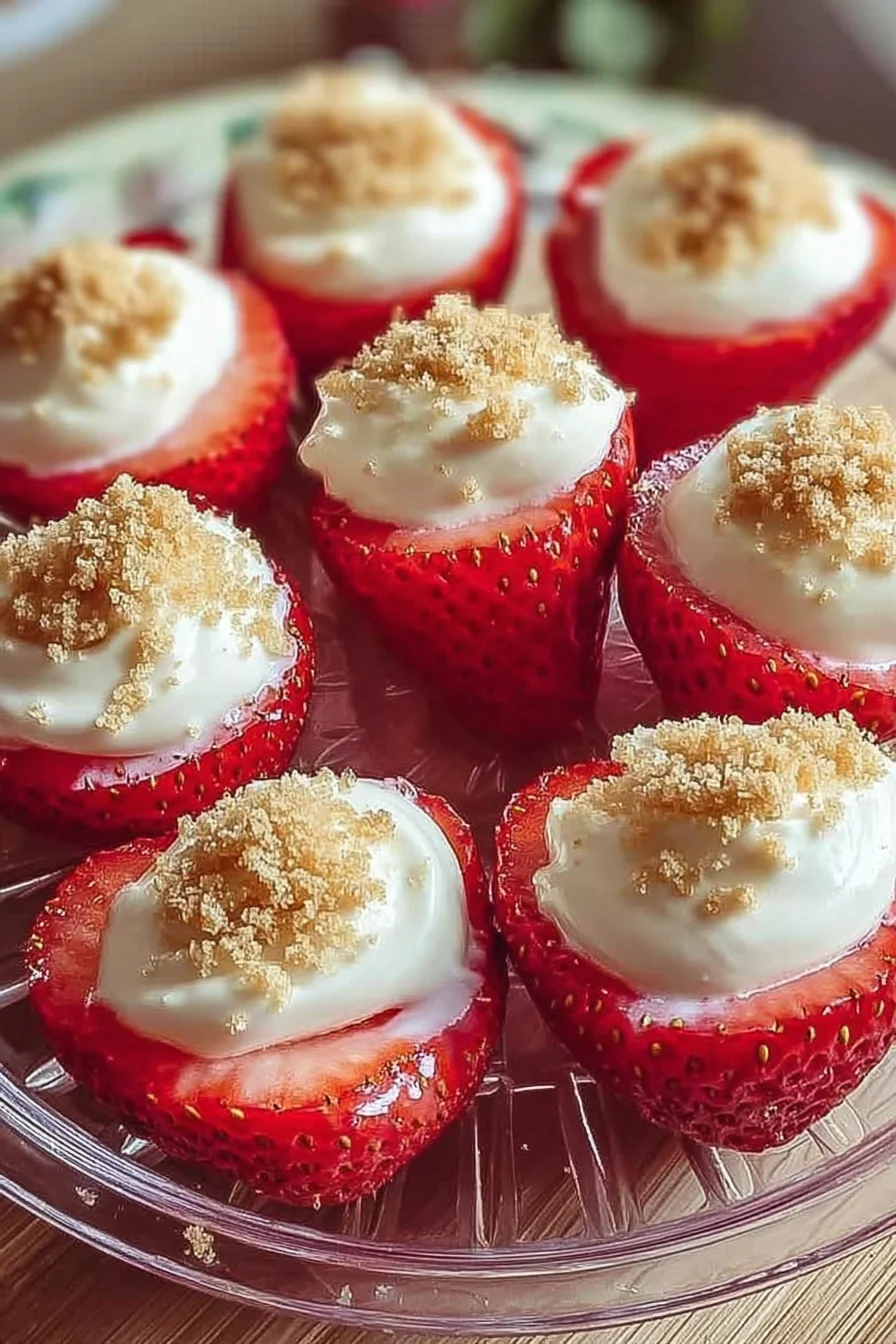 Cheesecake Deviled Strawberries - Tasty Recipes Chef
