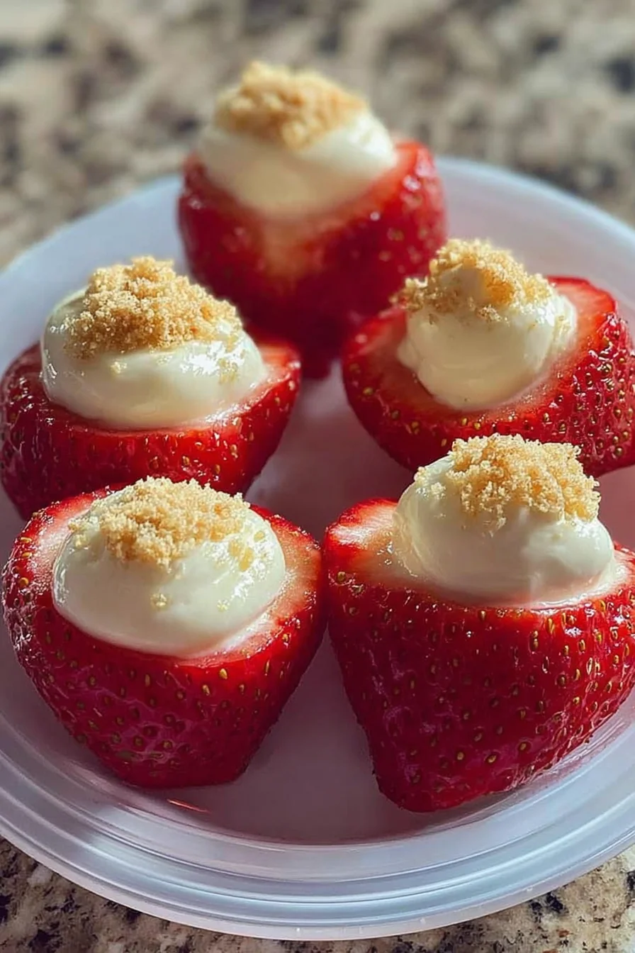 Cheesecake Deviled Strawberries - Tasty Recipes Chef