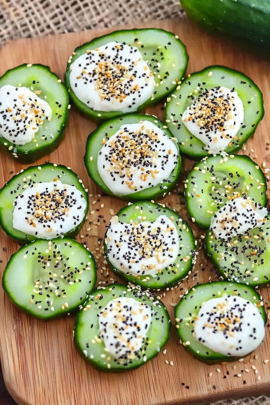 Everything Bagel Cucumber Bites - Tasty Recipes Chef
