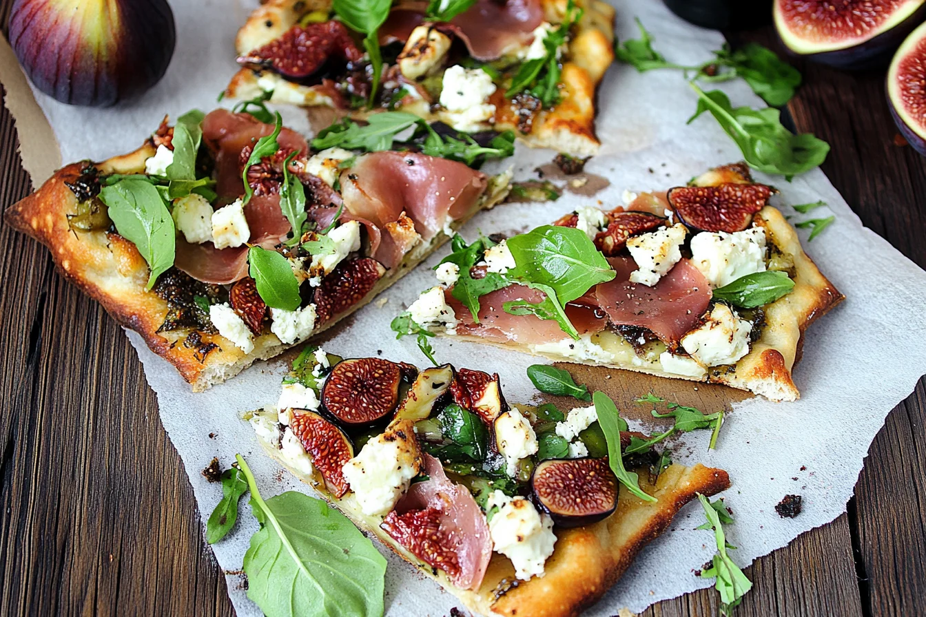 Fig Goat Cheese and Prosciutto Flatbread - Tasty Recipes Chef