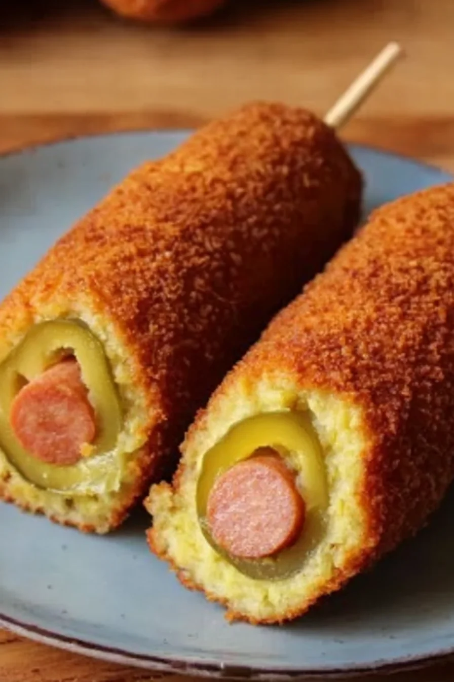Homemade Disney Pickle Corn Dog - Tasty Recipes Chef