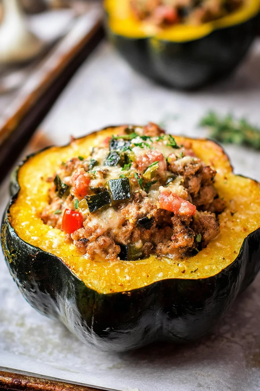 Sausage Stuffed Acorn Squash - Tasty Recipes Chef