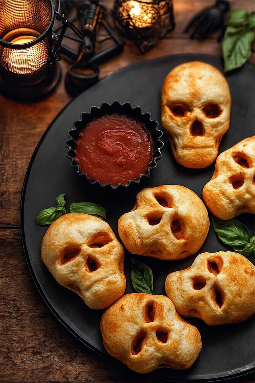 Halloween Pizza Skulls - Tasty Recipes Chef