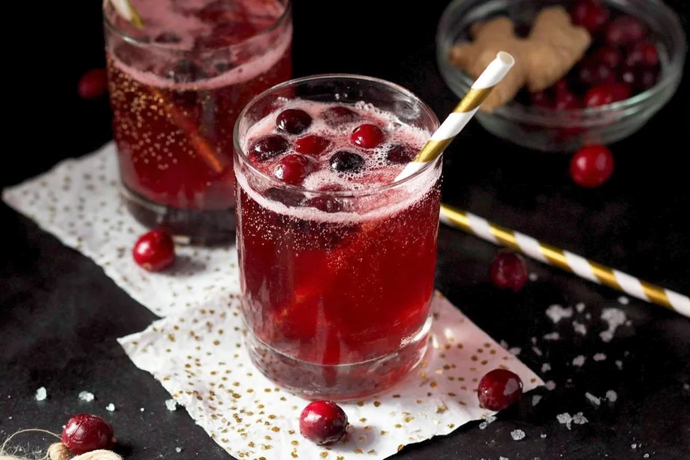 Sparkling Ginger Cranberry Mocktail - Tasty Recipes Chef