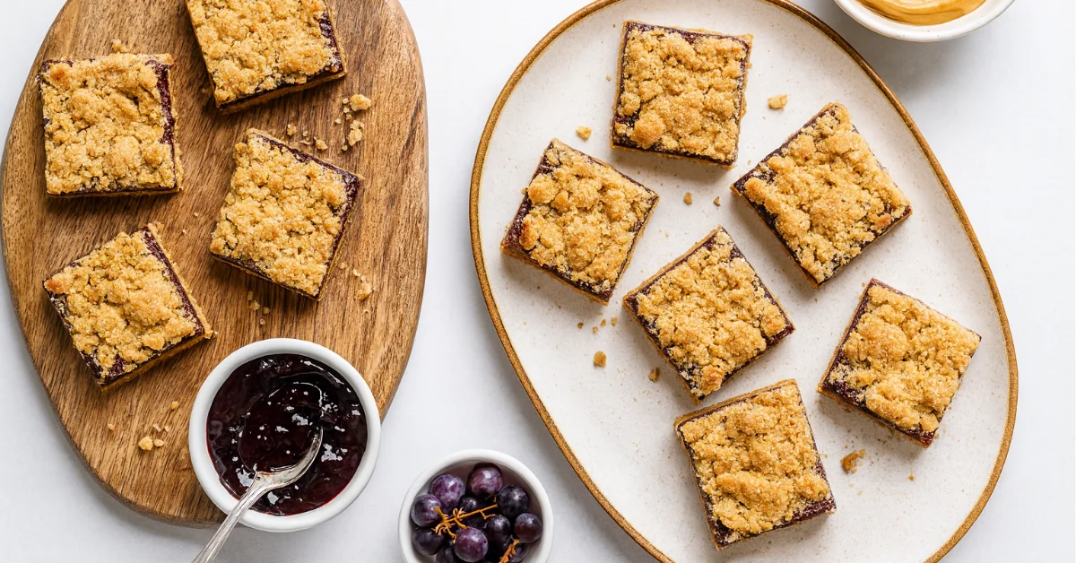 Concord Grape Peanut Butter Crumb Bars - Tasty Recipes Chef