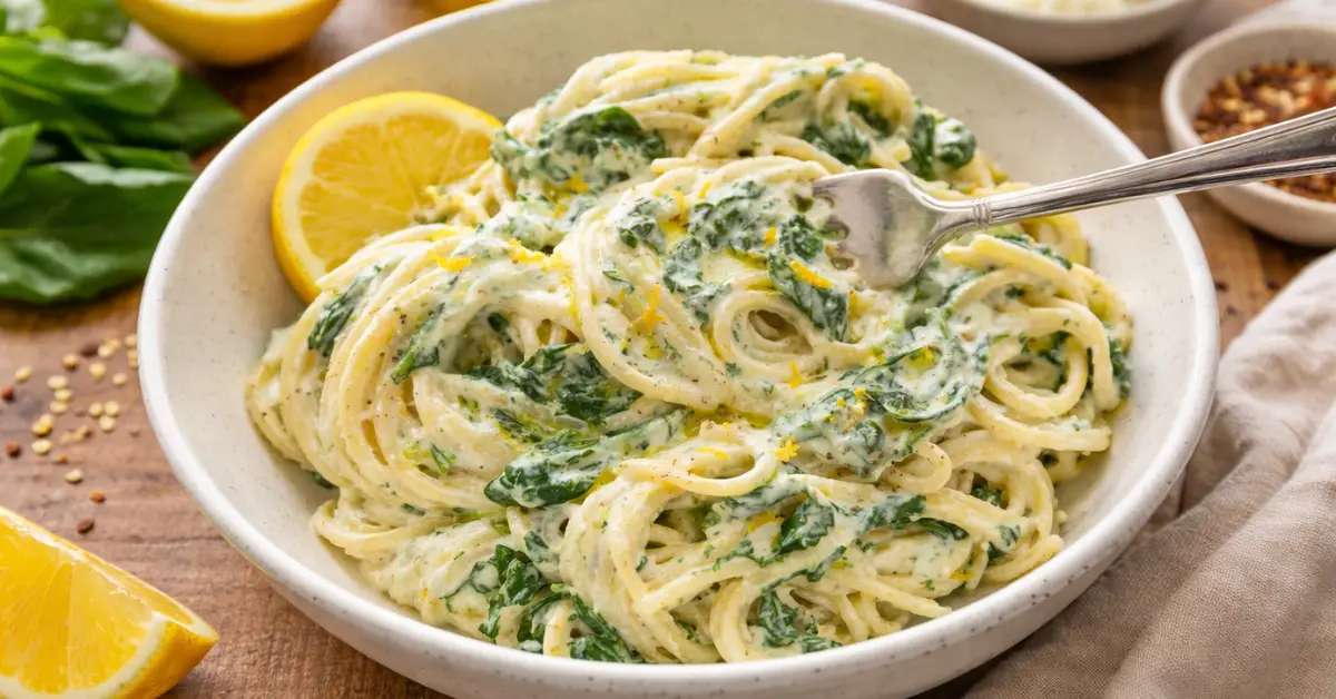 Lemon Ricotta Pasta with Spinach - Easy, Creamy & Delicious