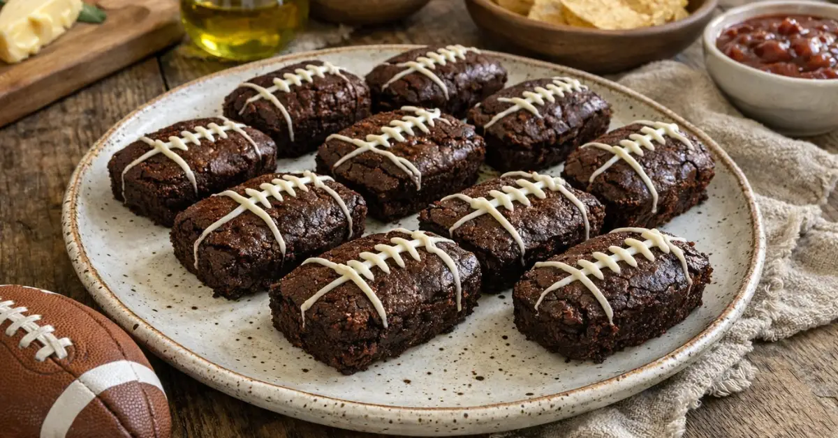Fudgy Football Brownies (Easy Game Day Dessert!) - TRC