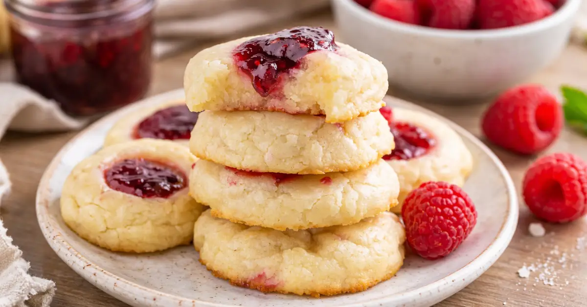 Thumbprint Cookies Recipe with Raspberry Preserves - TRC