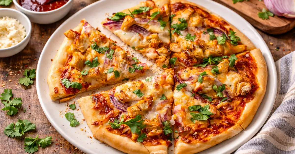 BBQ chicken pizza California Pizza Kitchen copycat Recipe - TRC