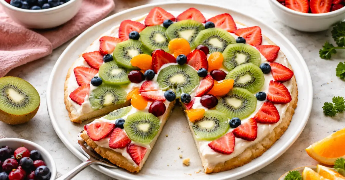 Classic Fruit Pizza Recipe with Cream Cheese Frosting - TRC