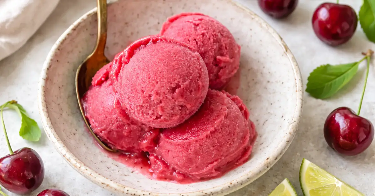 Fresh Cherry Sorbet Recipe - Dairy-Free Summer Delight - TRC