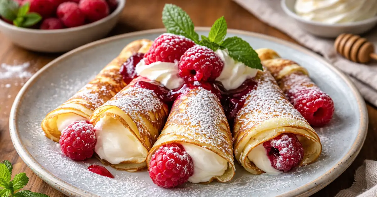 Raspberry Vanilla Cream Crepes - A Gourmet Dessert Delight